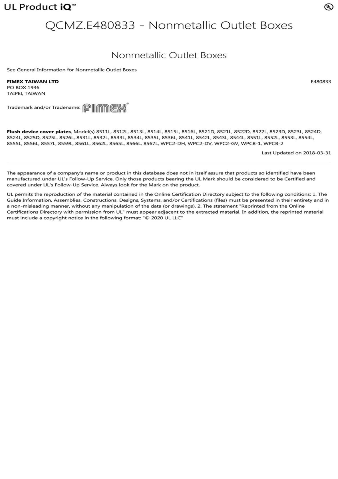 Certificates - FIMEX